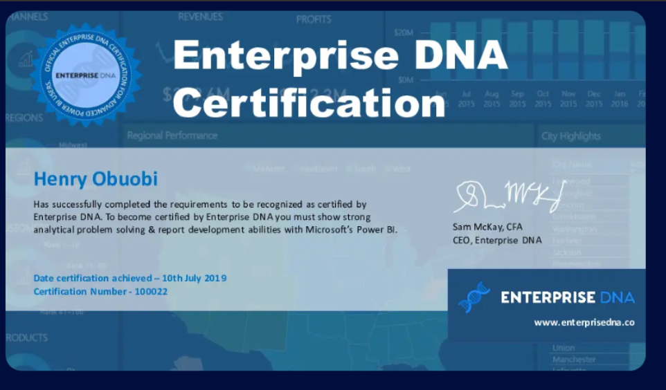 Enterprise DNA Certification | Stand Out As Data Analyst