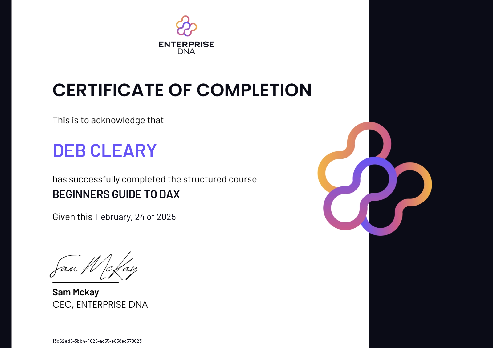 Enterprise DNA Certification | Deb Cleary