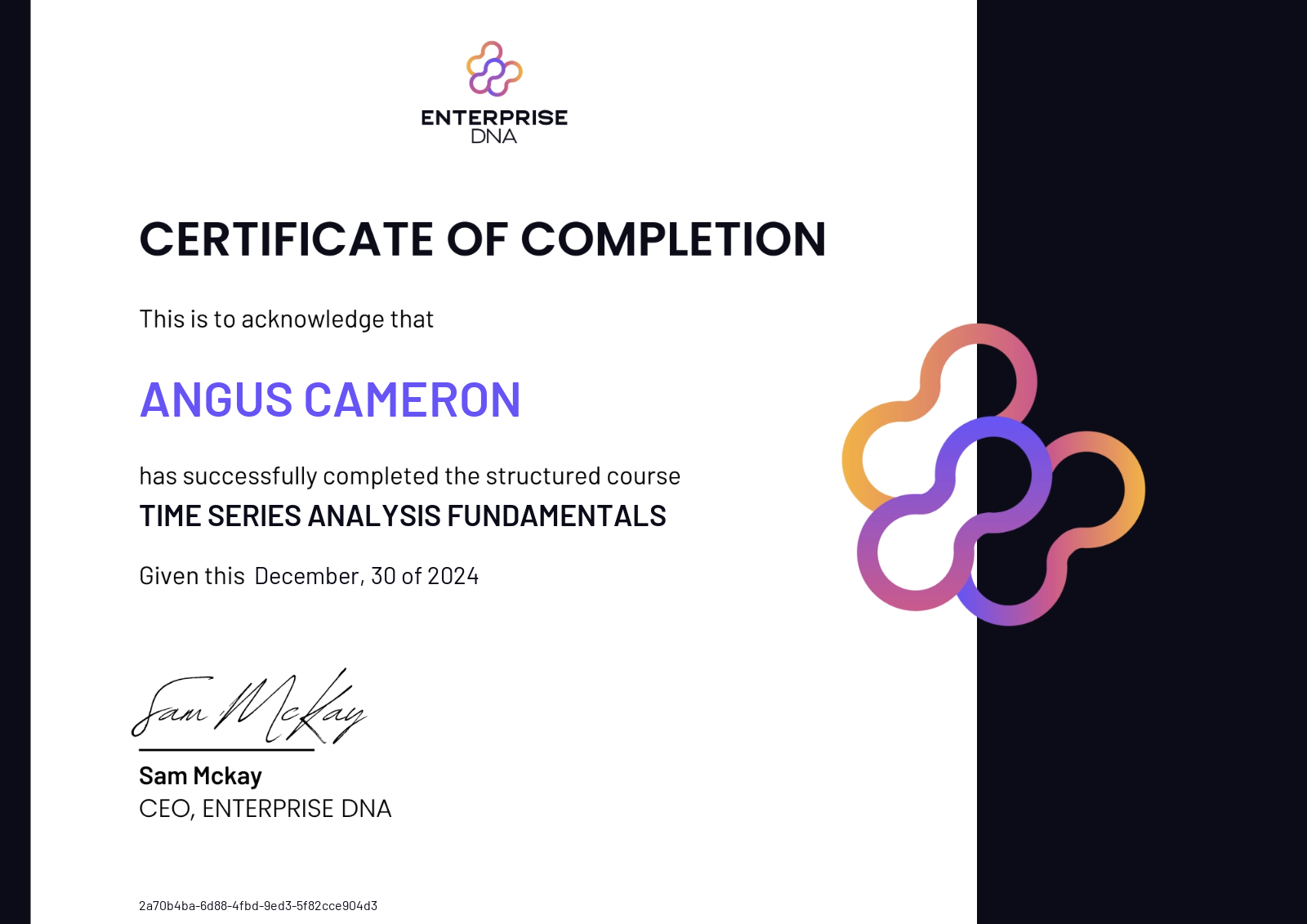 Enterprise DNA Certification | Angus Cameron