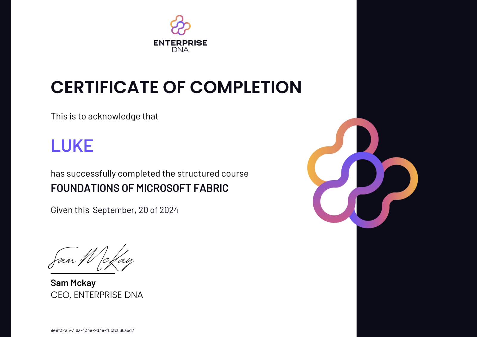 Enterprise DNA Certification | Luke