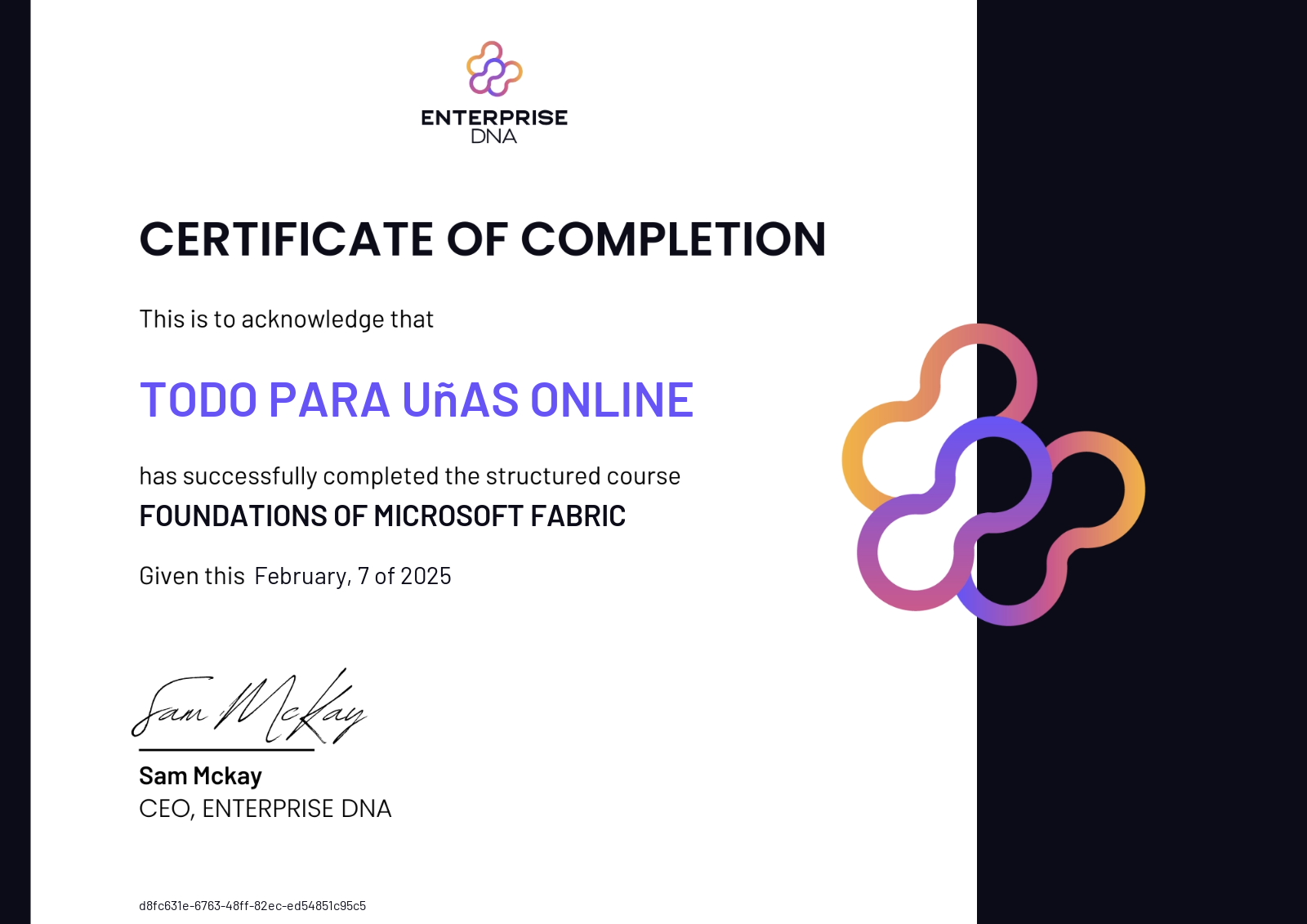 Enterprise DNA Certification | Todo Para Uñas Online